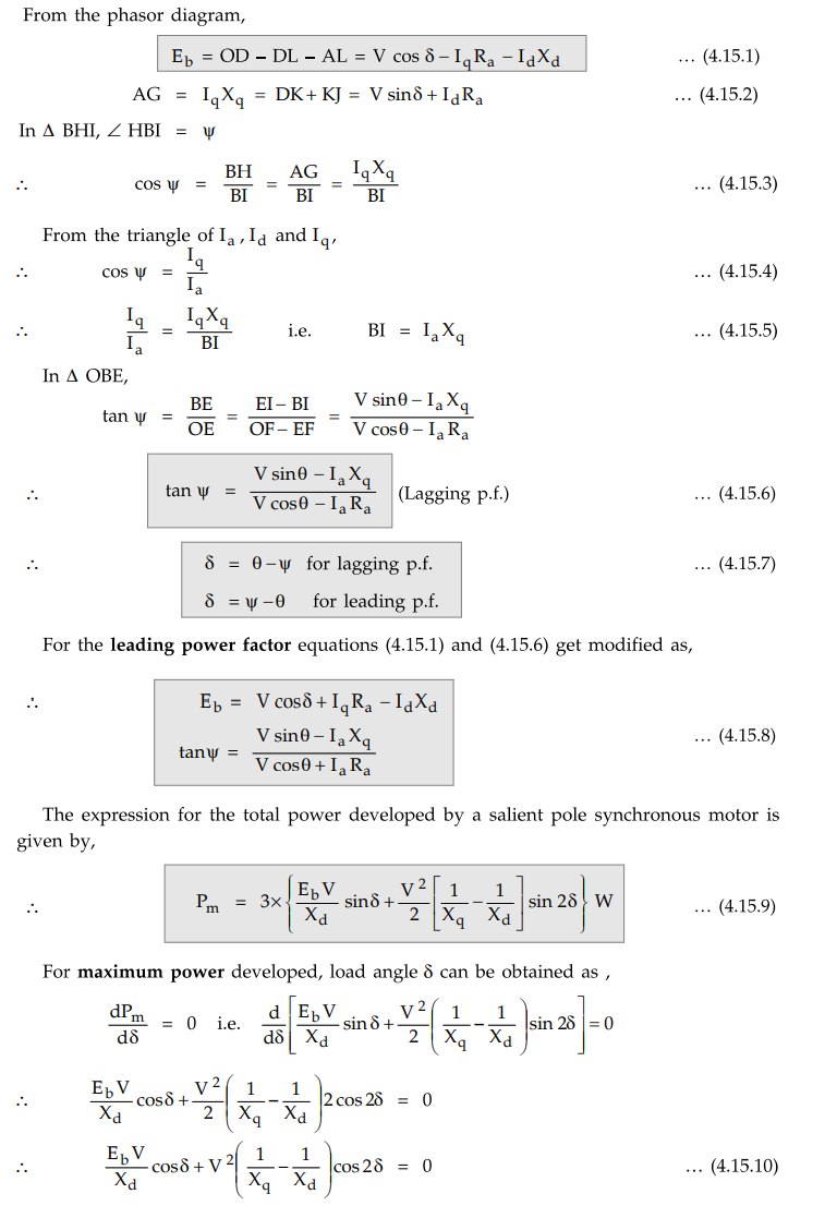Two Reaction Theory for Synchronous Motor