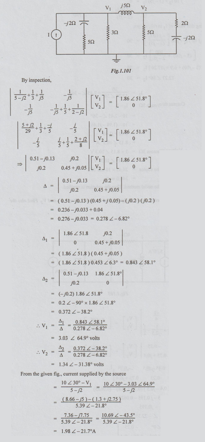 Worked examples: AC circuits by nodal analysis