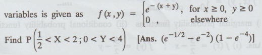 Exercise 2.1 (Discrete and Continuous Random Variable) - Two dimensional random variables