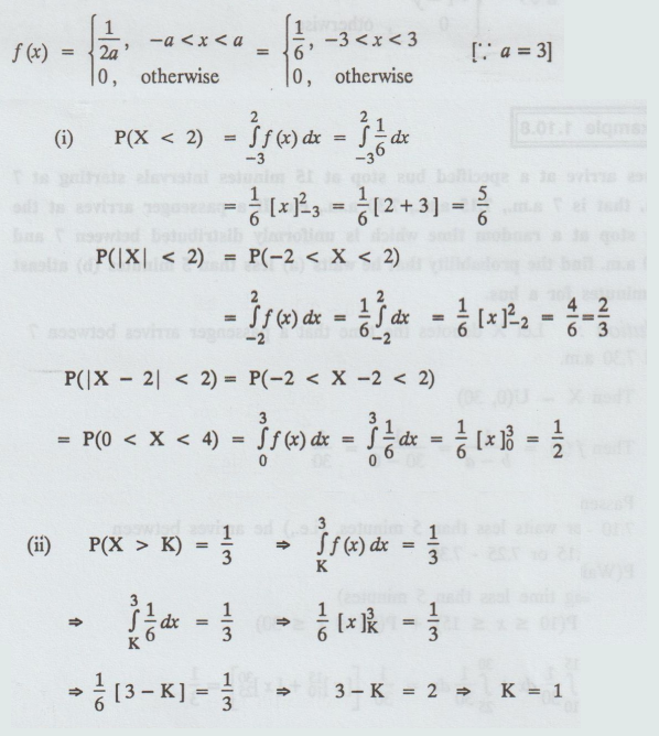 Uniform distribution (or) Rectangular Distribution: Example Solved Problems - Random variables