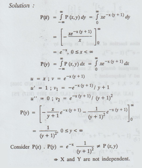 Problems Under Continuous Random Variables Two Dimensional Random 2411