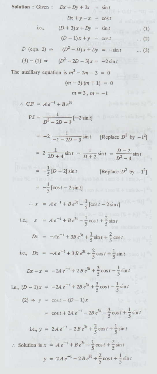 Problems Based On System Of Simultaneous Linear Differential Equations With Constant Co