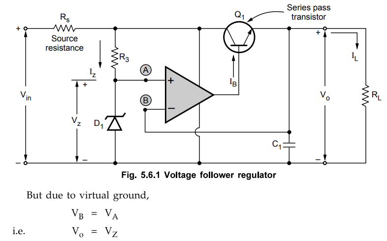 Voltage Follower Regulator using Op-amp - Operating working principle, Functional Circuit Diagram