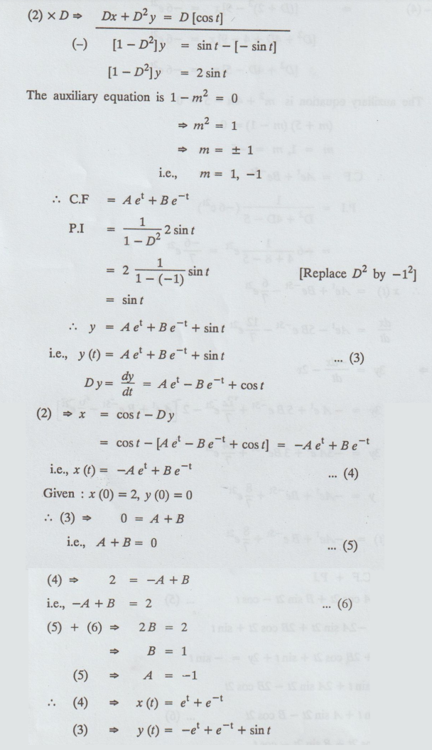 Problems Based On System Of Simultaneous Linear Differential Equations With Constant Co